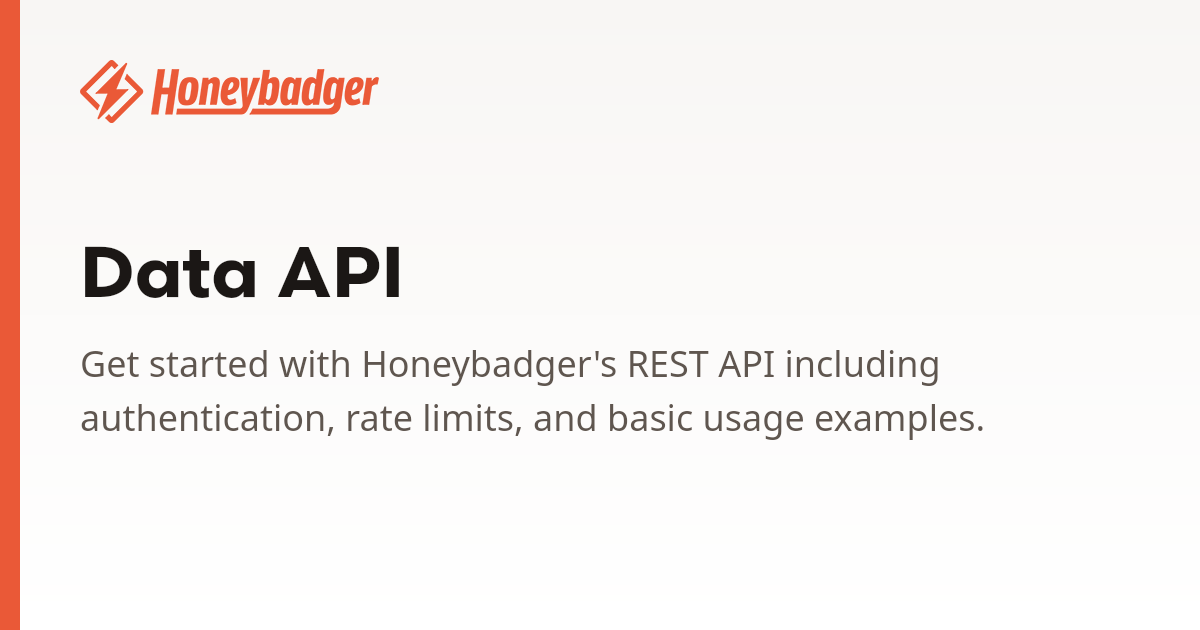 Data API | Honeybadger Docs