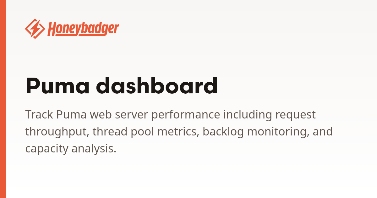 Puma dashboard | Honeybadger Docs